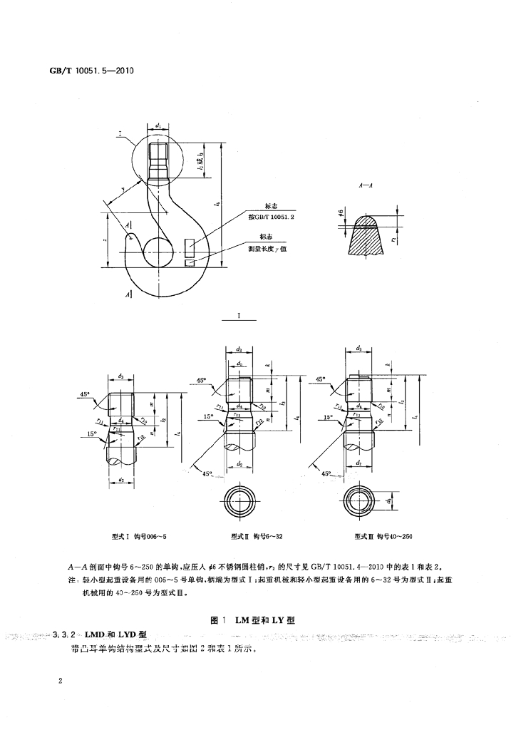 GB/T 10051.5-2010 起重吊钩 第5部分：直柄单钩_国家标准 - 电子标准网