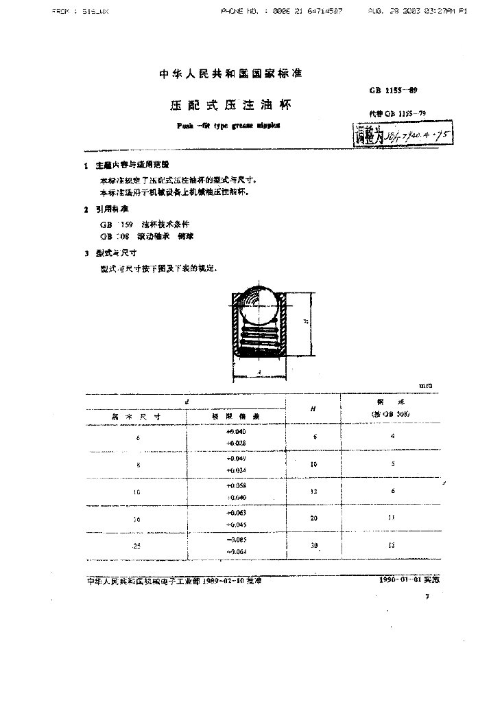 JB/T 7940.4-1995 压配式压注油杯_机械行业标准 - 电子标准网