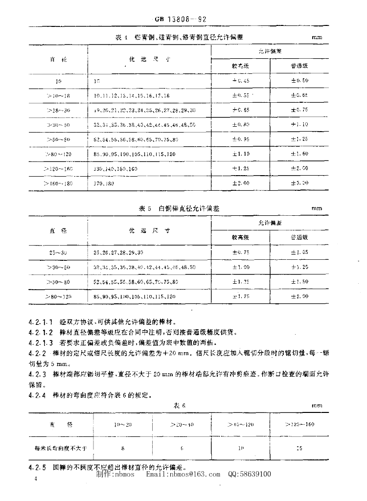 GB/T 13808-1992 铜及铜合金挤制棒_国家标准 - 电子标准网